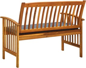 Zahradní lavice s poduškou 119 cm masivní akáciové dřevo 312133