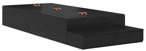 Rám postele s úložným prostorem se zásuvkou Černý dub 80 cm 3335598