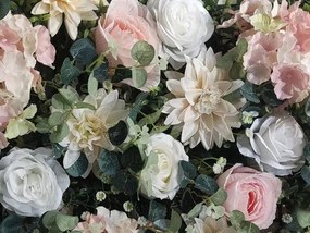 Wall flower - light rose and hydrangea, dílec 40 x 60 cm