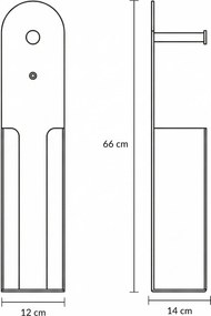 Stojan na toaletní papír s držákem URVA, 66 cm – černý