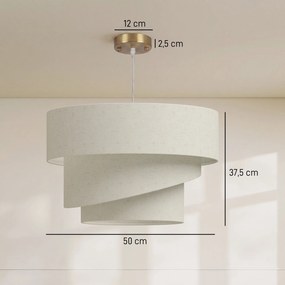 HOMCOM Závěsné svítidlo se 3 lněnými stínidly, moderní stropní lampa, výškově nastavitelné, béžové, žárovka není součástí