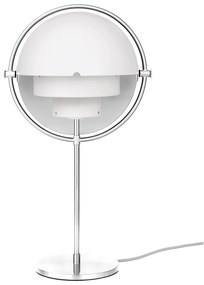 Stolní lampa GUBI Multi-Lite, výška 50 cm, chrom/bílá