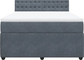 Box spring postel s matrací tmavě šedý 140 x 190 cm samet 3287747