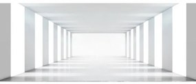 DIMEX | Panoramatická vliesová fototapeta na zeď 3D bílá chodba MP-2-0036  | 375 x 150 cm | bílá, šedá