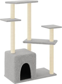 Škrabadlo pro kočky se sisalovými sloupky světle šedé 107,5 cm 172071