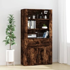 Skříň highboard kouřový dub kompozitní dřevo