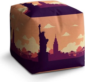 Sablio Taburet Cube New York Socha svobody Art - 50x50x50 cm