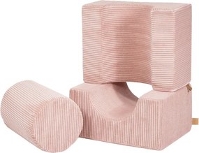 Růžové manšestrové pěnové hřiště 3 ks výška 30 cm 83x45 cm – Meowbaby