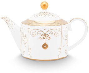 Pip Studio Royal Winter malá konvice 900ml, bílá (Malá porcelánová konvice)