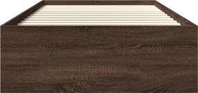 Rám postele bez matrace hnědý dub 100 x 200 cm kompozitní dřevo 3295673