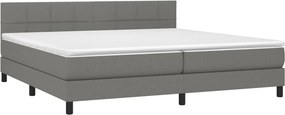 Box spring postel s matrací tmavě šedá 200x200 cm textil 3140082