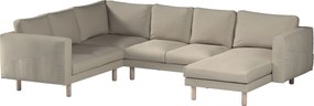 Potah na pohovku IKEA Norsborg rohová, 5-místná se šezlongem barva béžová látka pletený vzor