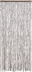 Závěs proti hmyzu taupe a bílý 90 x 220 cm Chenille 325461
