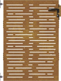 Zahradní branka 85 x 150 cm z corten oceli čtvercový design 153247