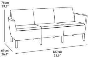 Pohovka SALOMON 3 seater sofa | grafit