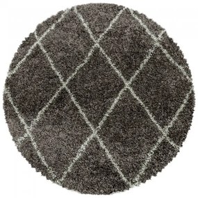 Vopi | Kusový koberec Alvor shaggy 3401 taupe - Kruh průměr 200 cm