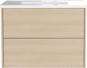 Závěsná skříňka pod umyvadlo v dekoru dubu v přírodní barvě 81x61 cm Bodera – Germania