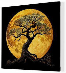 Obraz na plátně - Strom života Měsíc v úplňku FeelHappy.cz Velikost obrazu: 40 x 40 cm