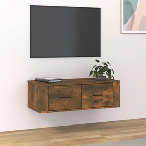 Závěsná TV skříňka kouřový dub 80 x 36 x 25 cm kompozitní dřevo