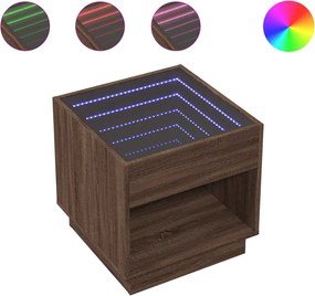 Noční stolek s Infinity LED hnědý dub 50 x 50 x 50 cm 3284090