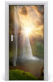 Fototapeta samolepící dveře vodopády Island 85x205 cm