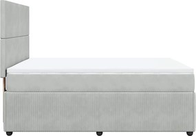 Box spring postel s matrací světle šedá 140x190 cm samet 3294628