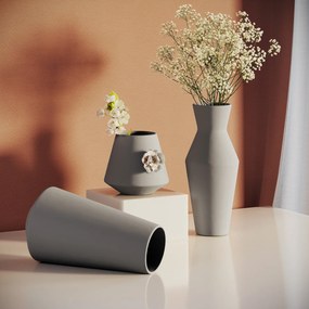 Keramická váza s dekorativní květinou Krémová TASILU
