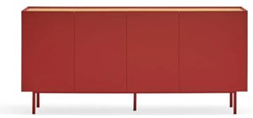 Červená nízká komoda v dekoru dubu 165x78 cm Arista – Teulat