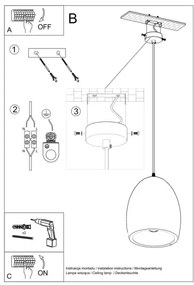 Sollux SL.0848 - Lustr na lanku FLAWIUSZ 1xE27/60W/230V