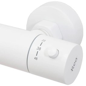 Sprchový set s termostatem Rea Lungo bílý - vanová baterie, dešťová a ruční sprcha