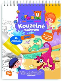 Kouzelné malování vodou/blok s tužkou dinosauři created 4 listy 17x23x2cm