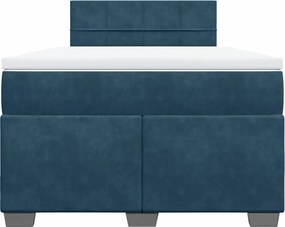 Box spring postel s matrací modrá 120 x 200 cm samet 3288586