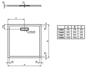 Ideal Standard UltraFlat New - Akrylátová sprchová vanička 1000 x 800 mm, Černá matná T4468V3