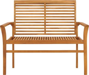 Zahradní lavice se zelenou poduškou 112 cm masivní teak 3062654