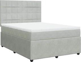 Box spring postel s matrací světle šedá 140x200 cm samet 3292358