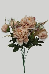 Meruňková umělá kytice s růžemi 55cm