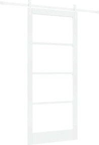 Posuvné dveře 93 x 211 cm Masivní borové dřevo a sklo Bílá 3332374