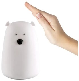 LED RGB Dětská dotyková lampička BEAR LED/0,8W/5V bílá + USB