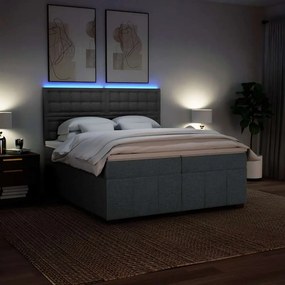 Box spring postel s matrací tmavě šedá 200x200 cm textil 3294090