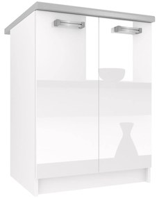 Kuchyňská skříňka Belini spodní 60 cm bílý lesk
s pracovní deskou  INF SD2-60/0/WT/W/0/D