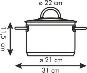 TESCOMA Kastrol VISION s poklicí ø 22 cm, 4,0 l
