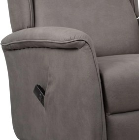TV křeslo ušák + elektrické polohování, 2 motory, potah béžovostříbrná látka Kůže