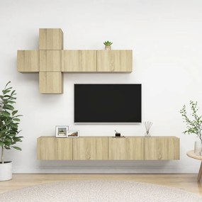 vidaXL 7dílný set TV skříněk dub sonoma kompozitní dřevo