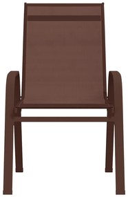 vidaXL Stohovatelné zahradní židle 2 ks hnědé textilenová tkanina