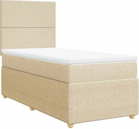 Box spring postel s matrací krémová 90x200 cm textil 3291937