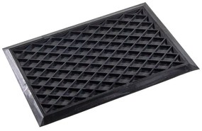 Černá gumová venkovní čistící vstupní rohož FLOMA Simple - 30 x 45 x 1 cm