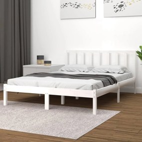 Rám postele bílý masivní borovice 160 x 200 cm,  3105082