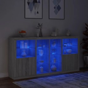 Příborník s LED osvětlením šedý sonoma 202 x 37 x 100 cm 3209189