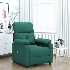 Masážní křeslo tmavě zelené textil 289678