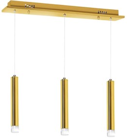 Závěsné svítidlo Goldie, 3x zlaté kovové stínítko, g
